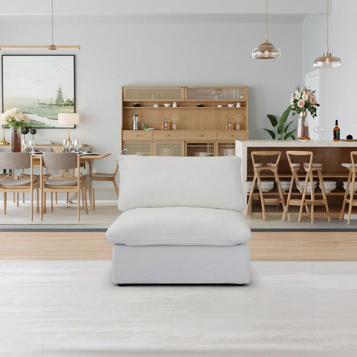 CloudForm™ Middle Armless Modular Sofa | White | Sofatica